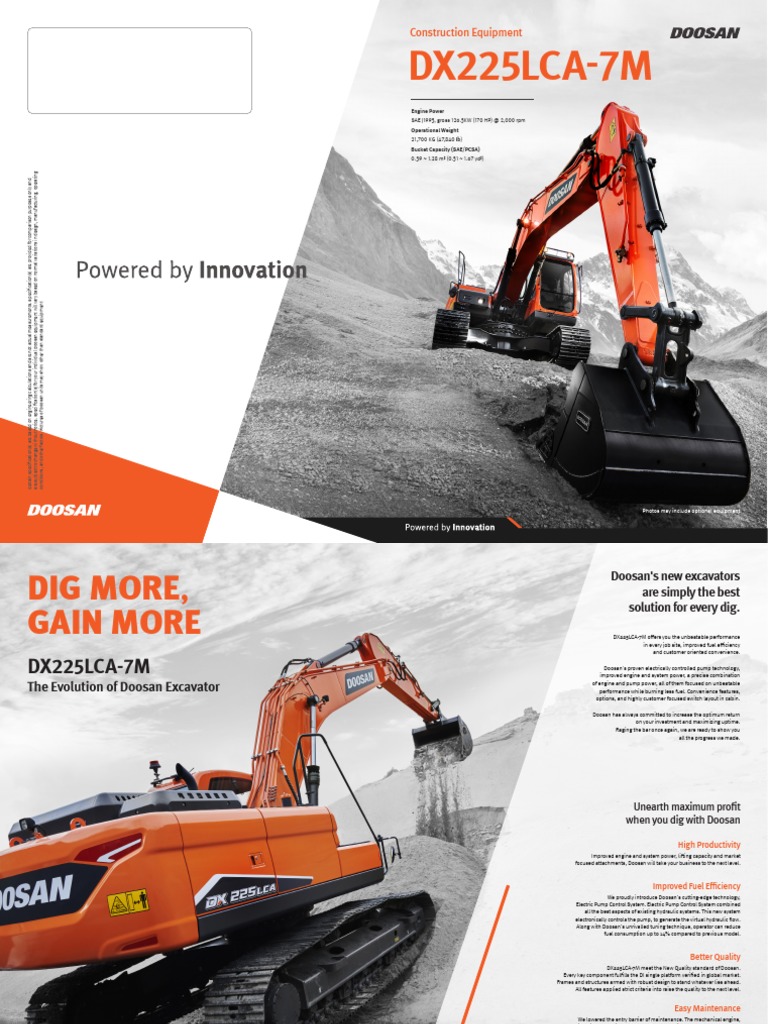 (Customer) 210702 - Brochure - DX225LCA-7M (Draft) - Final | PDF | Horsepower | Piston