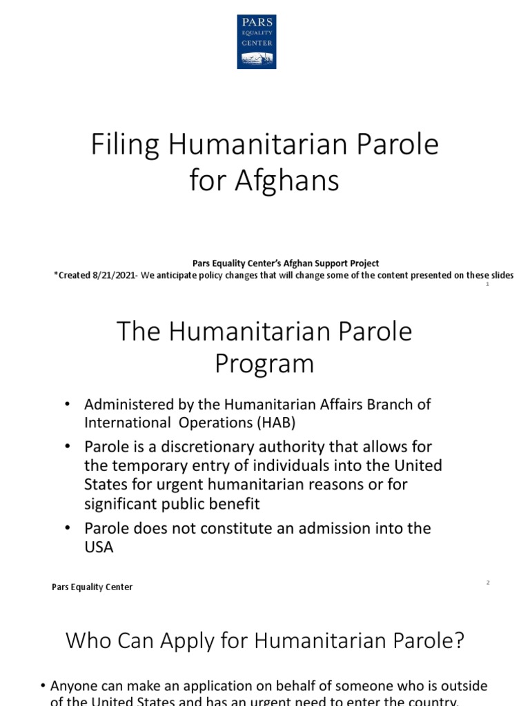 How To File For Humanitarian Parole (PowerPoint) | PDF | Identity ...
