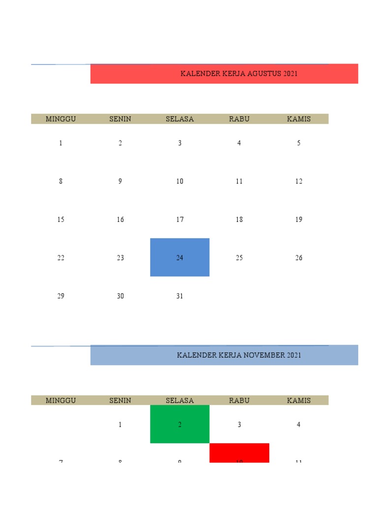 Kalender Proker Bidang 1-1 | PDF