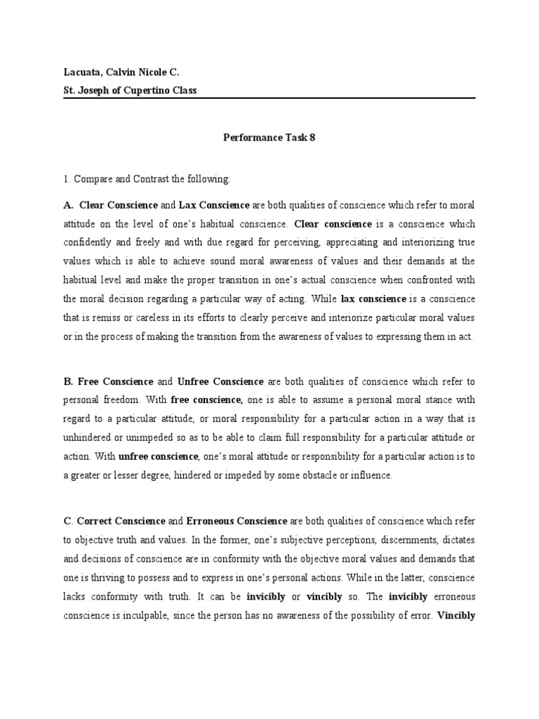 Understanding Different Types of Conscience | PDF | Conscience | Perception