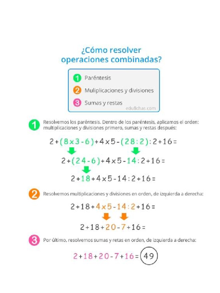 Operaciones Combinadas Con Multiplicaciones y Divisiones | PDF