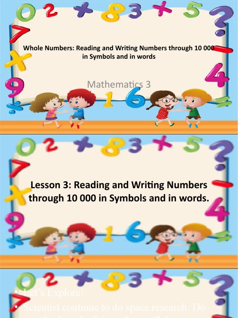 Mathematics 3: Whole Numbers: Reading and Writing Numbers Through 10 ...