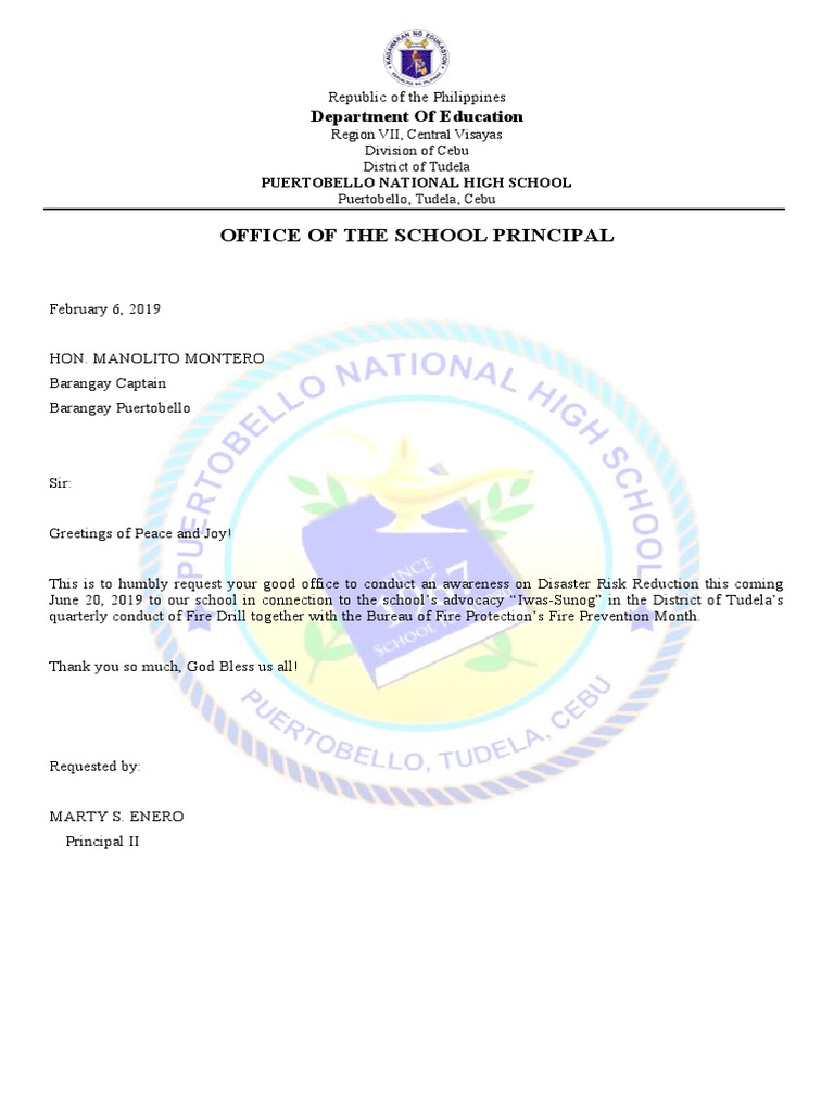 Letter Request For Disaster | PDF