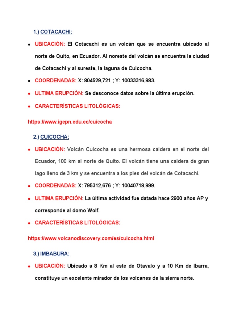 COTACACHI | PDF | Volcán | Peligros geológicos