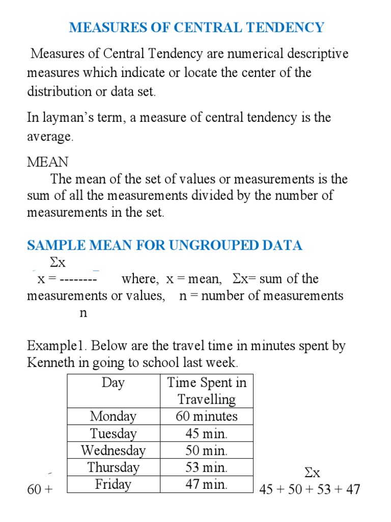 Educ 98 - MEASURES OF CENTRAL TENDENCY | PDF | Mode (Statistics) | Median