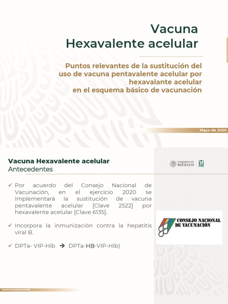 Vacuna Hexavalente: Información Clave | PDF | Medicina | Salud infantil