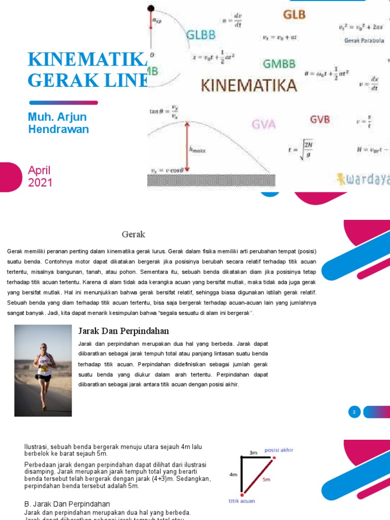 Kinematika Gerak Linear dan Konsep Dasar | PDF