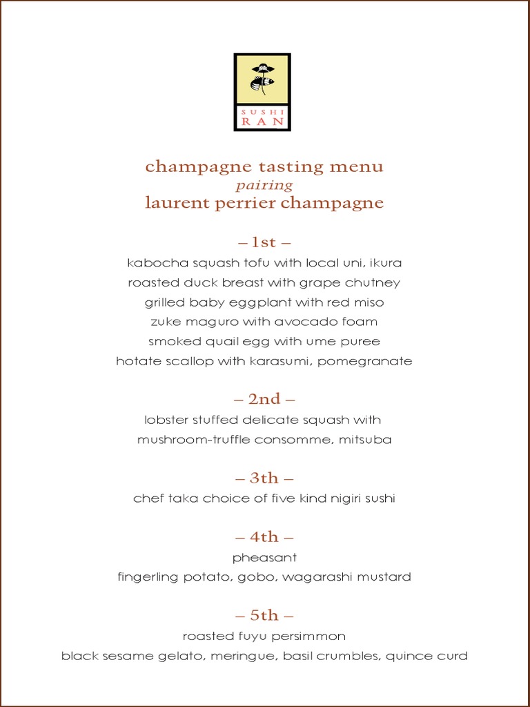 Laurent Perrier Champagne Pairing Menu | PDF