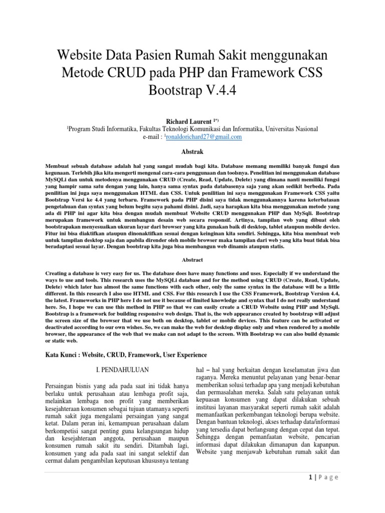 Website CRUD Rumah Sakit dengan Bootstrap | PDF | Komputer