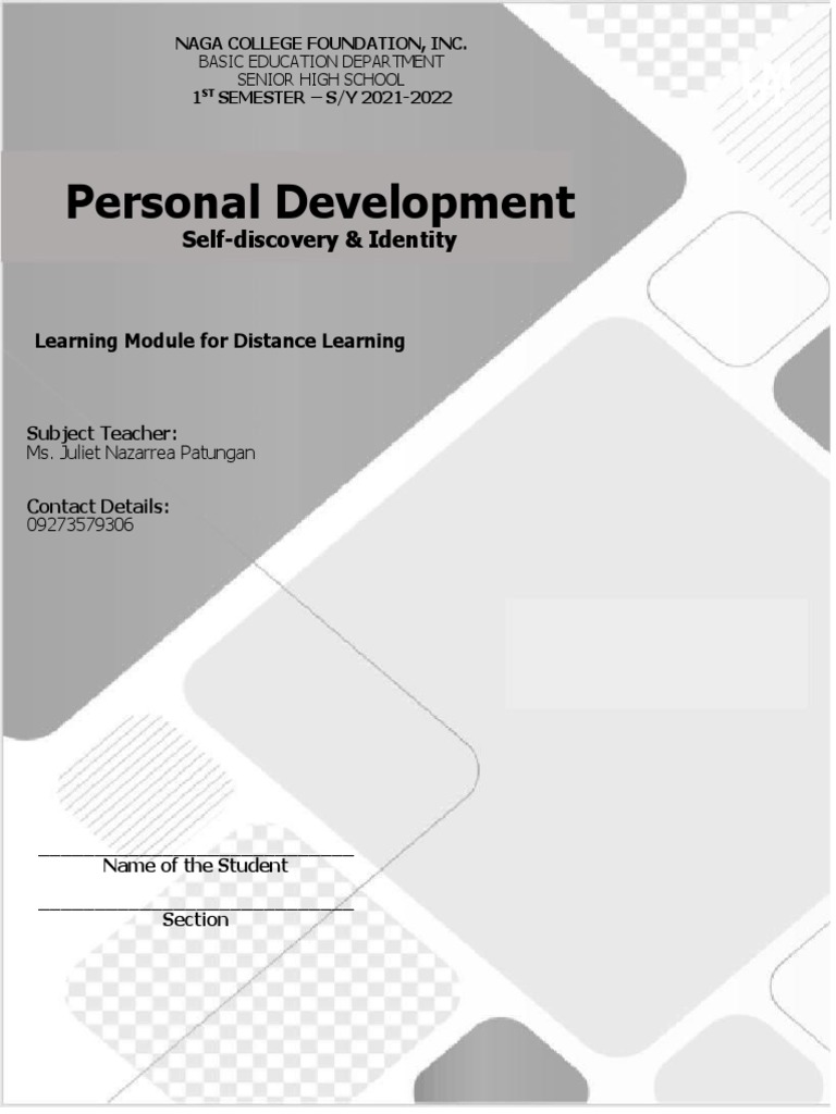 Module 1 Self Discovery & Identity | PDF | Identity (Social Science ...