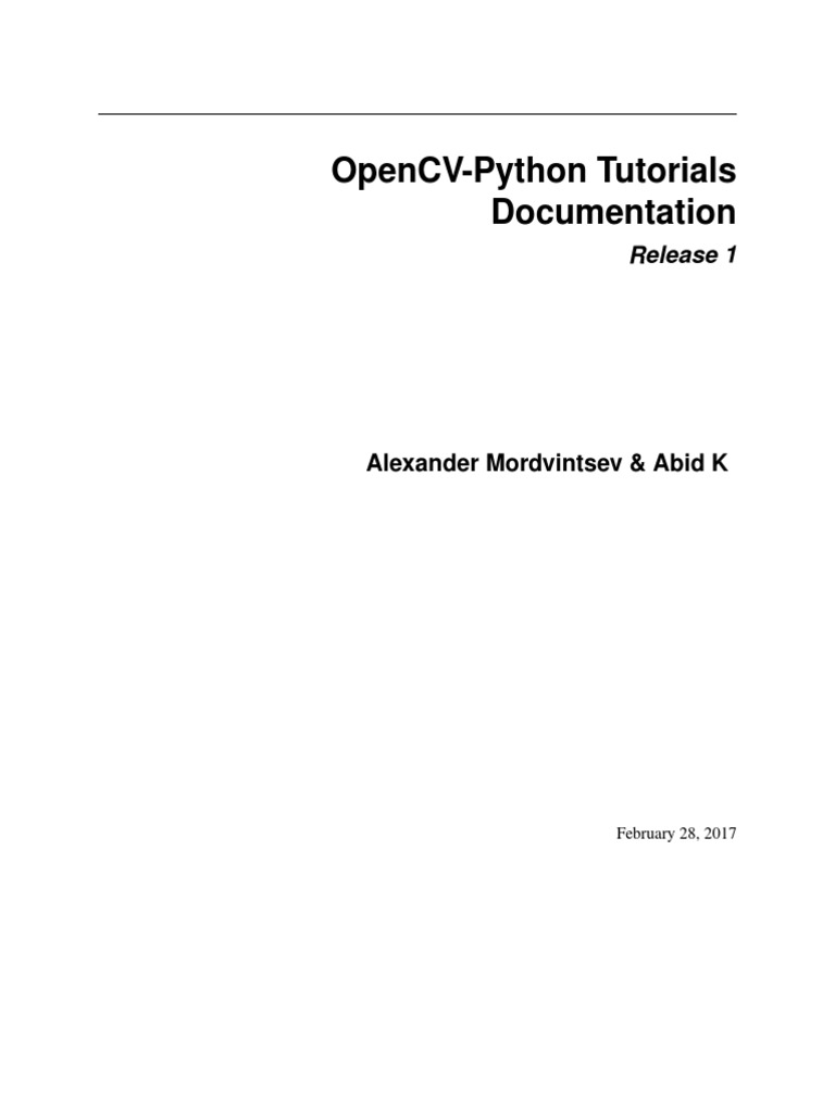 Open Cv Python Tutorials Pdf Python Programming Language C 7129