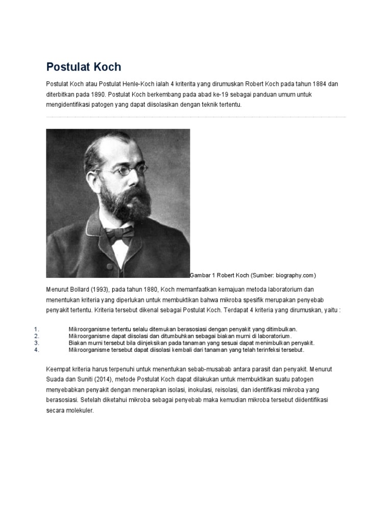 Postulat Koch | PDF | Sains & Matematika