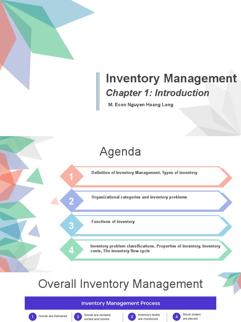 Inventory Management: Chapter 1: Introduction | PDF | Inventory | Cost