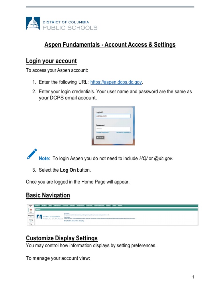 Aspen Account Access & Settings Guide | PDF | Career & Growth | Business