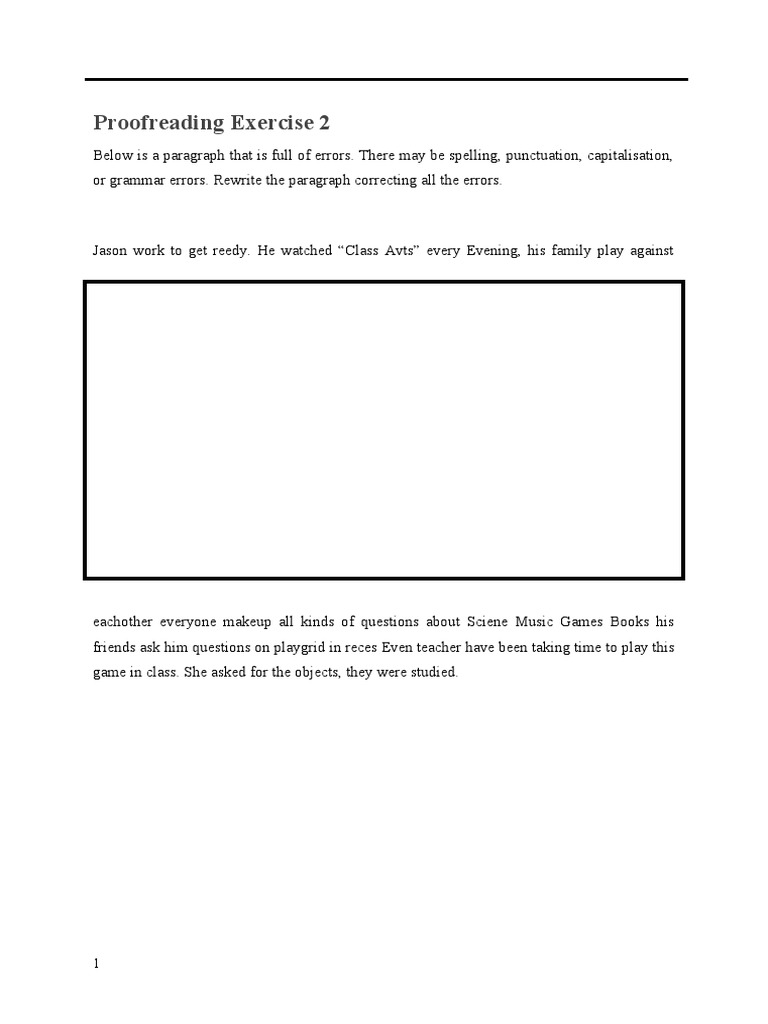 Proofreading Exercise 2 Grammar Drills Sentence Transformation ...