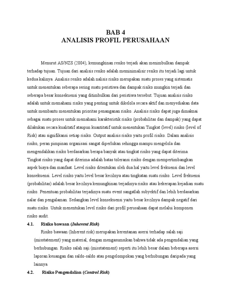 481-Analisis Profil Resiko | PDF