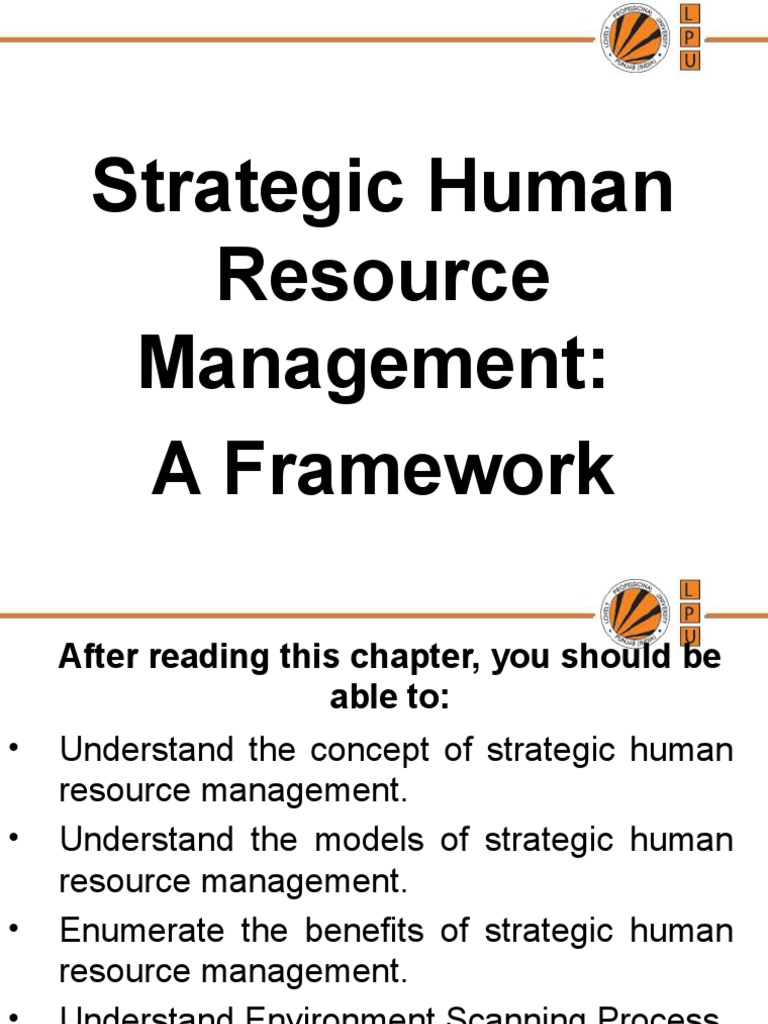 Strategic Human Resource Management - A Framework | PDF | Strategic ...