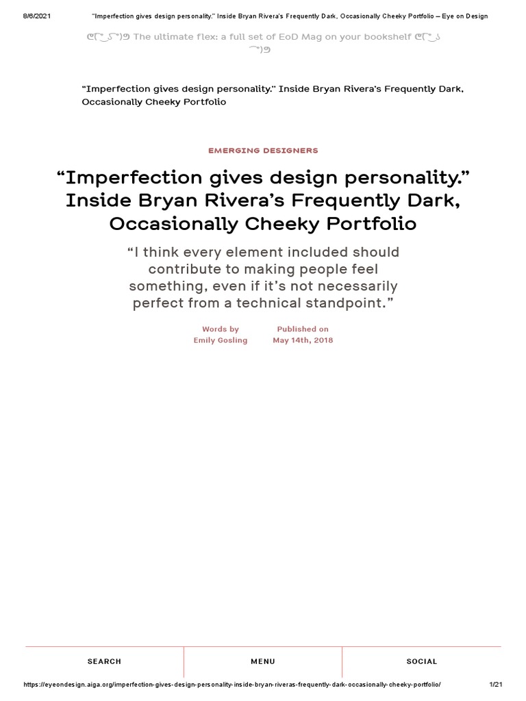 "Imperfection Gives Design Personality." Inside Bryan Rivera's ...