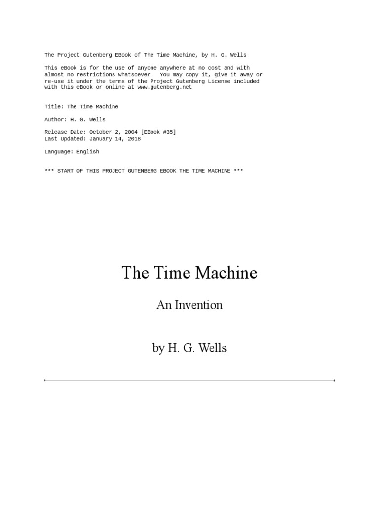 The Time Machine by H. G. Wells | PDF | Dimension