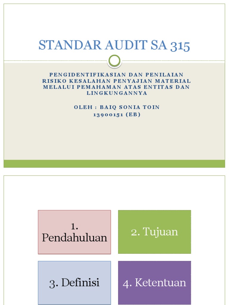 Standar Audit (Sa 315 | PDF | Komputer