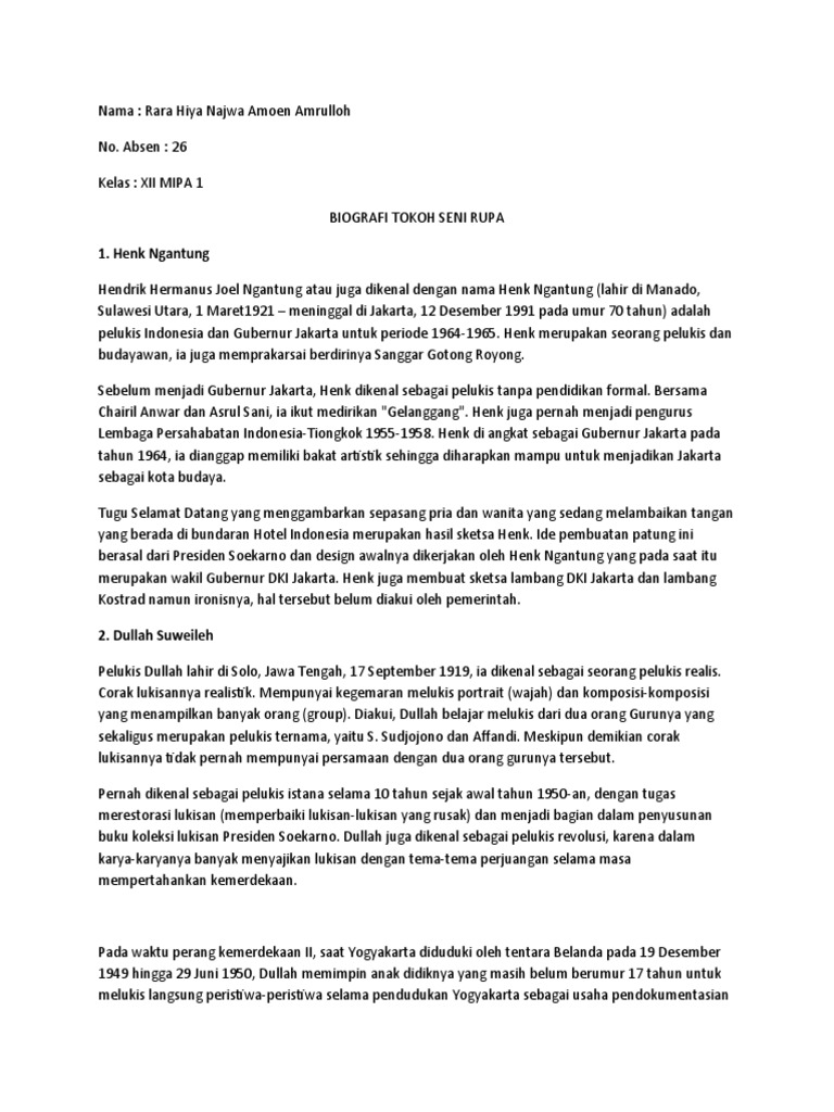 Biografi Tokoh Seni Rupa | PDF