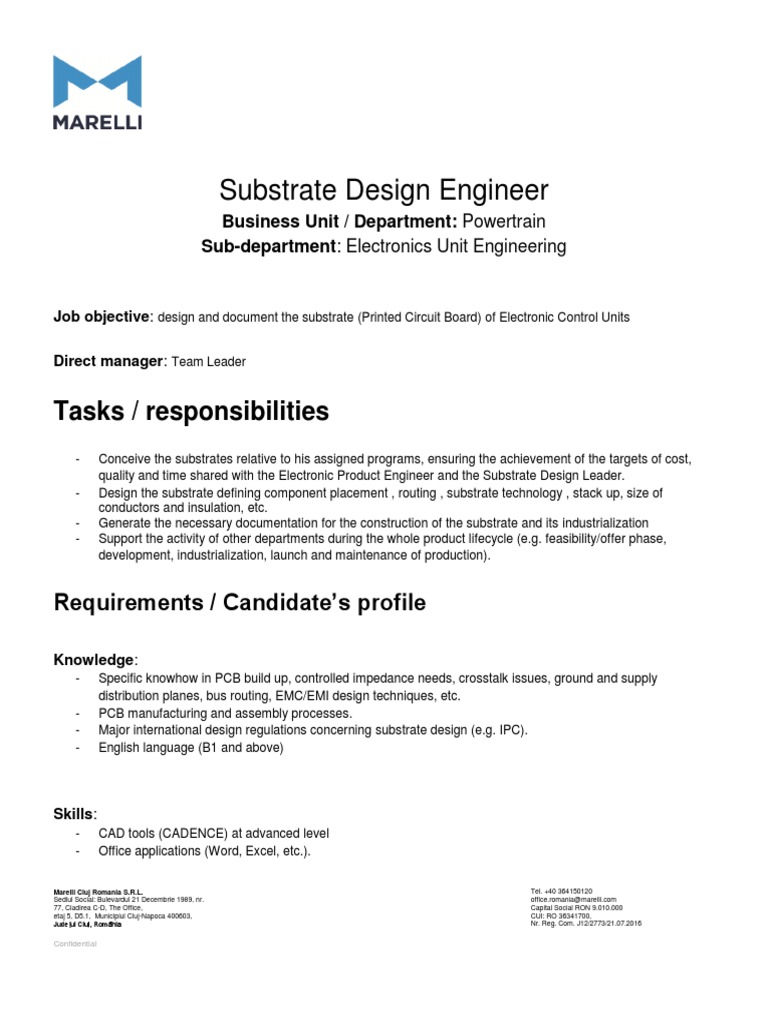 Substrate Design Engineer: Tasks / Responsibilities | PDF | Design ...