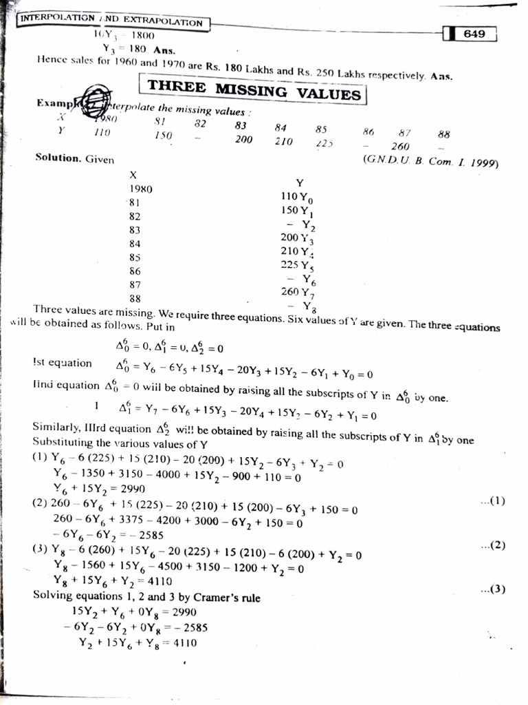 INTERPOLATION AND EXTRAPOLATION: FINDING MISSING VALUES | PDF | Probability | Mathematics