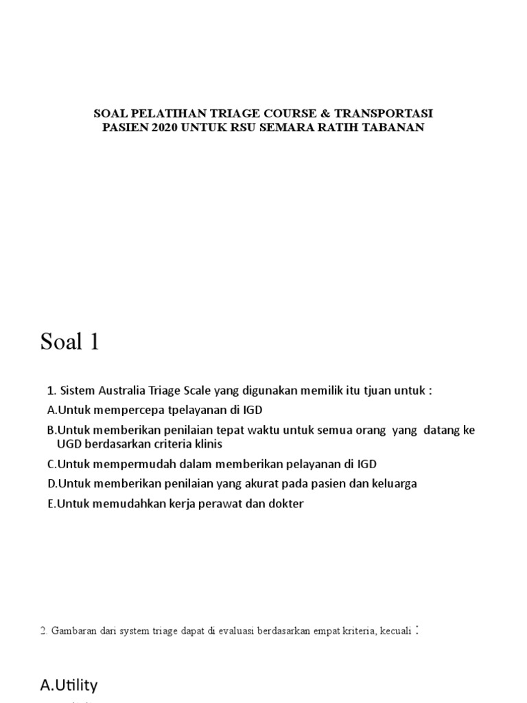 Soal Soal | PDF | Pengembangan Diri | Kesehatan Holistik