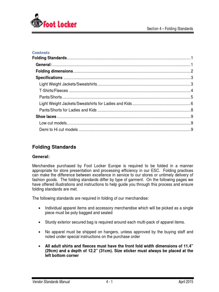 Folding Standards for Apparel Merchandise | PDF | Sweater | T Shirt