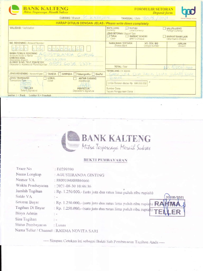 Slip Bank Kalteng | PDF | Teknologi & Rekayasa