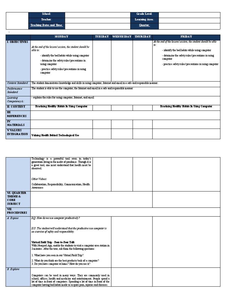 Healthy Computer Use Practices | PDF | Internet | Learning