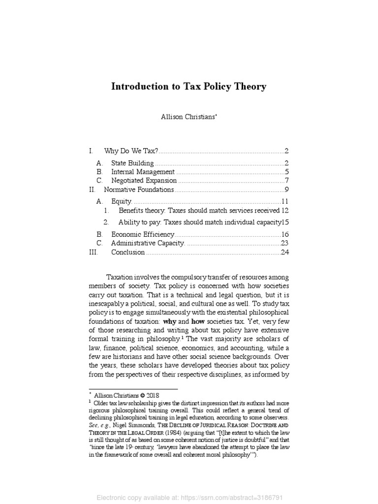 Tax Policy Theory | PDF | Taxes | Redistribution Of Income And Wealth