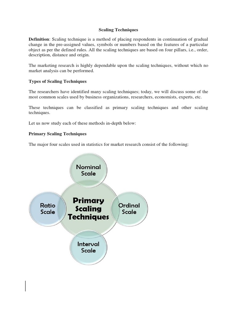 Scaling Techniques Definition: Scaling Technique Is A Method of Placing ...