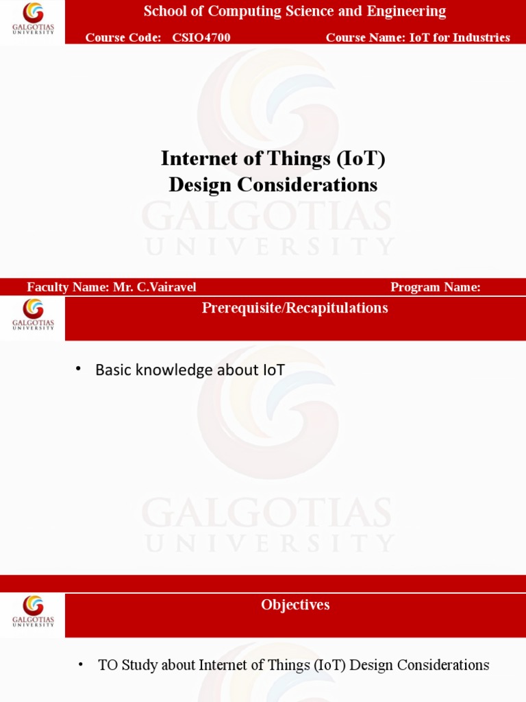 Internet of Things (Iot) Design Considerations | PDF | Internet Of ...