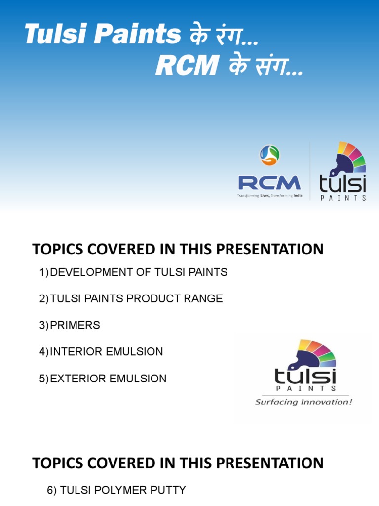 RCM Tulsi Paints Price and Product Overview | PDF | Paint | Materials