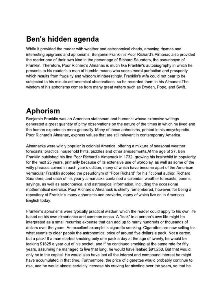 Poor Richard Almanack | PDF