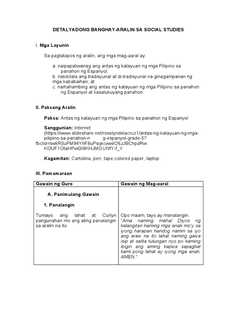 Detailed Lesson Plan | PDF