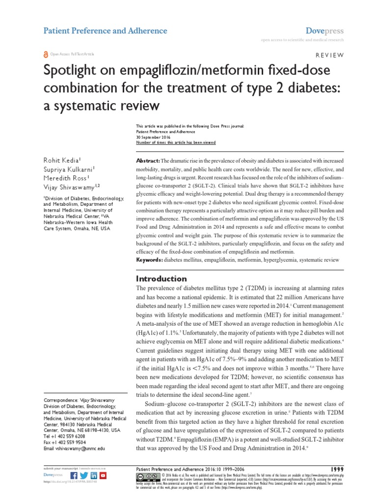 4.2.1.1 Primary Pharmacodynamics - Spotlight On Empagliflozin-Metformin ...
