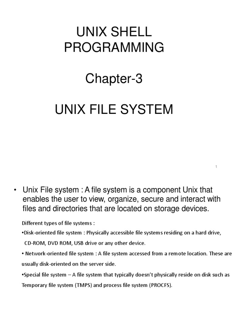 Unix Shell Programming Chapter 3 Unix File System Download Free Pdf Computer File File System 6570