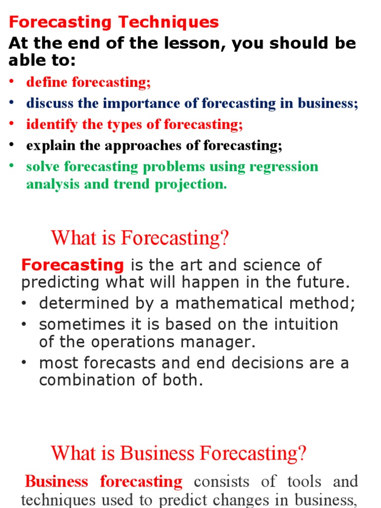 Module 4 Forecasting Pdf Forecasting Linear Regression