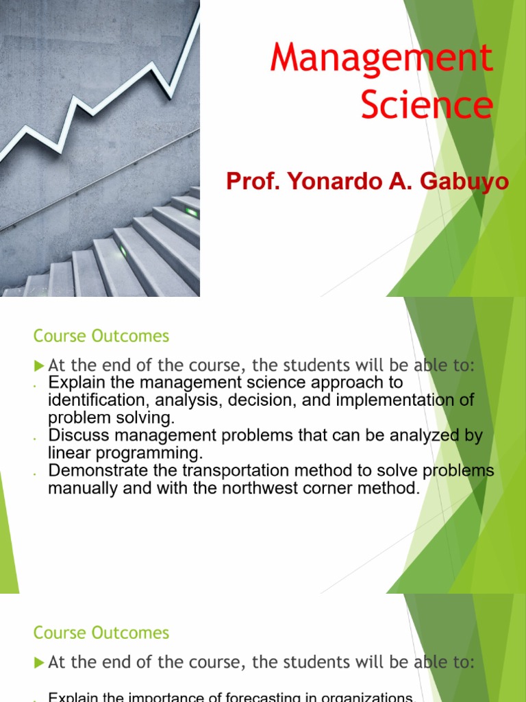 Module 1 Management Science | PDF | Decision Making | Mathematical Model