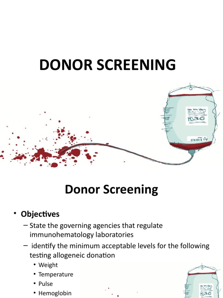 Donor Screening | PDF | Blood Donation | Blood Pressure
