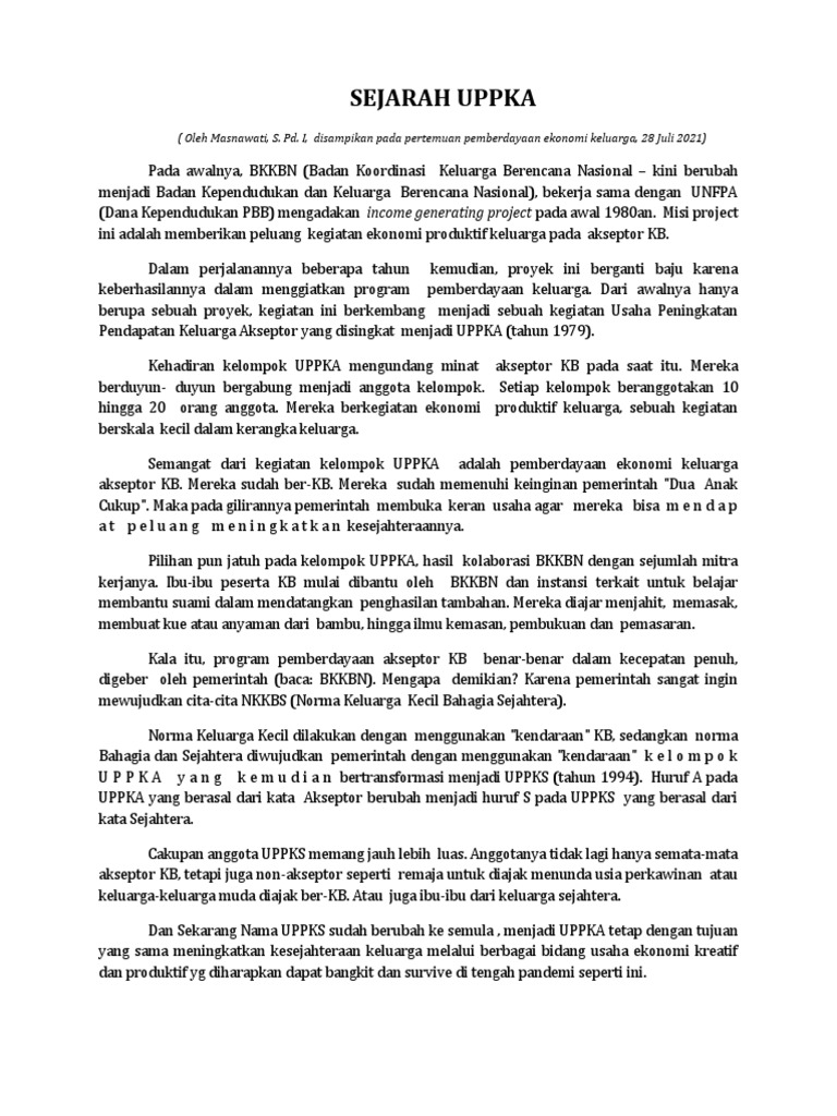 Sejarah UPPKA | PDF | Ilmu Sosial | Kesehatan Holistik