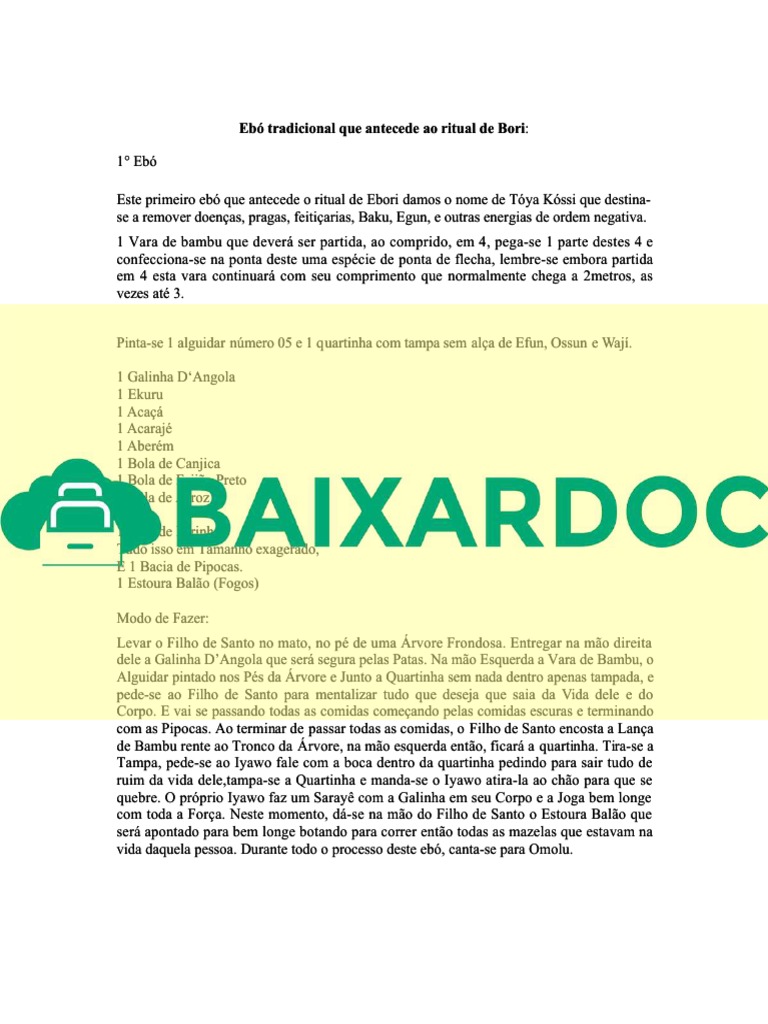 Preparando-se para o ritual de Bori: Ebós tradicionais e banhos ...