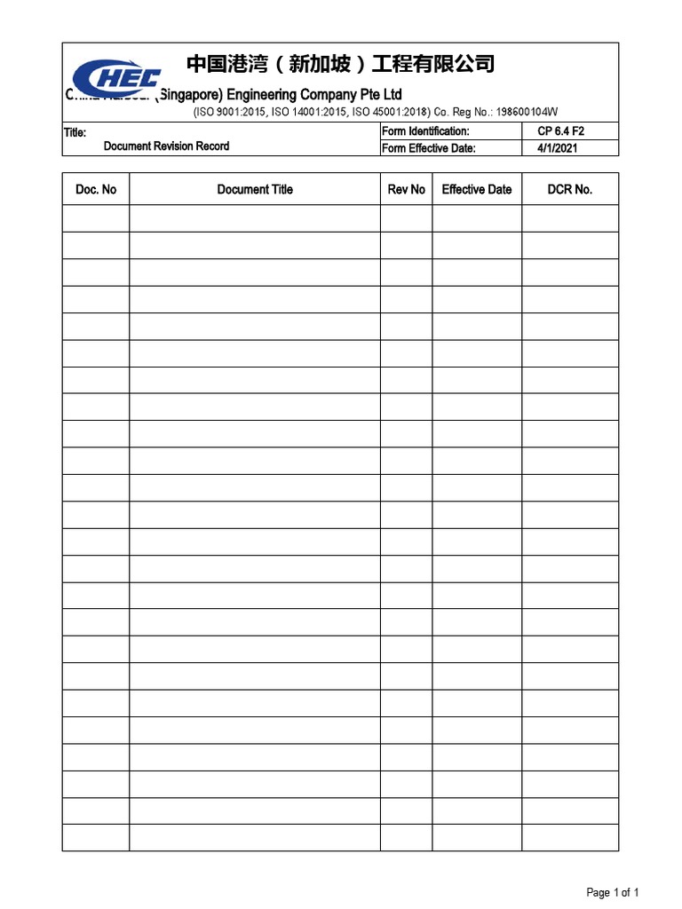 CP 6.4 F2 Document Revision Record | PDF