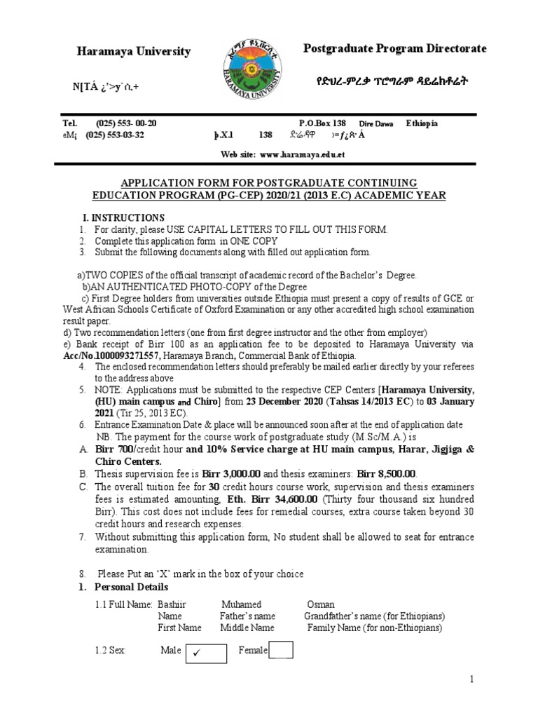 PG-CEP Application Form 2020/21 | PDF | Postgraduate Education | Fee