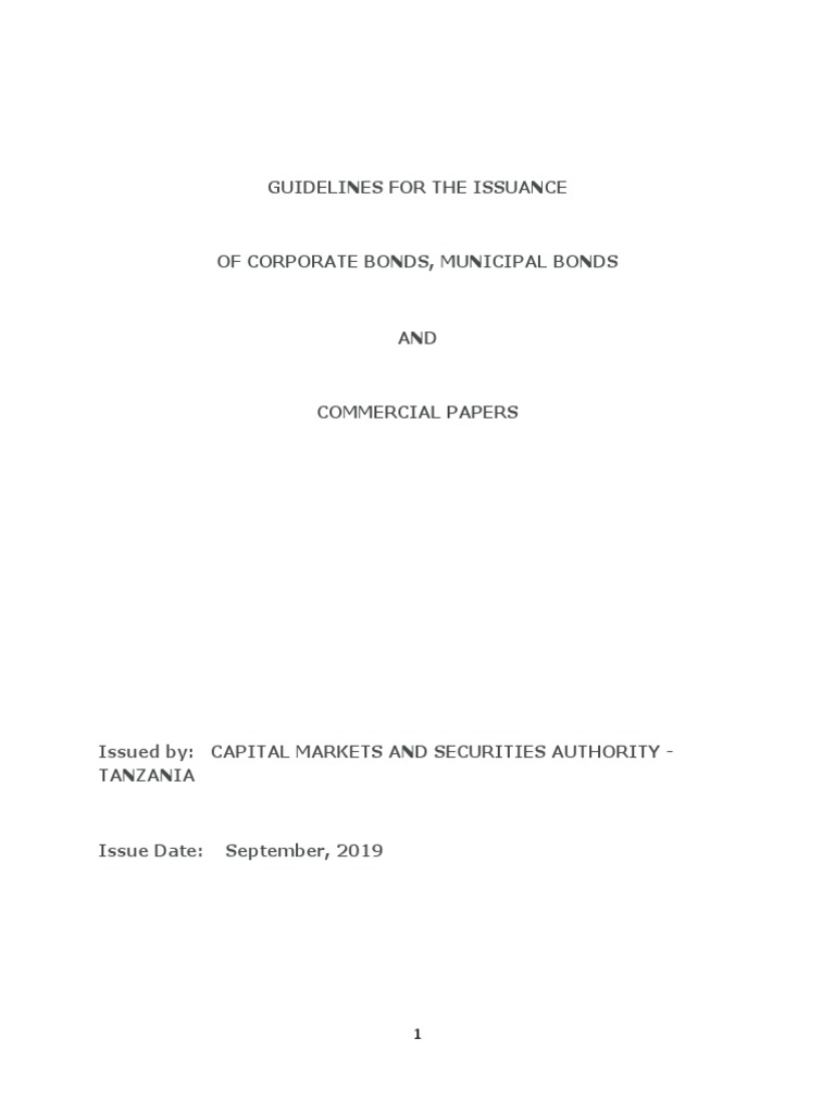 Guidelines For Issuance of Bonds - 2019 Approved Version | PDF | Bonds ...