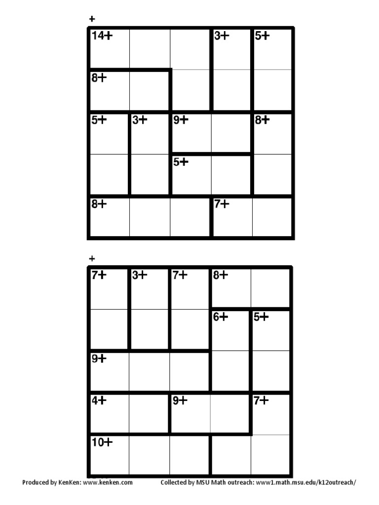 KenKen Math Puzzles Collection | PDF