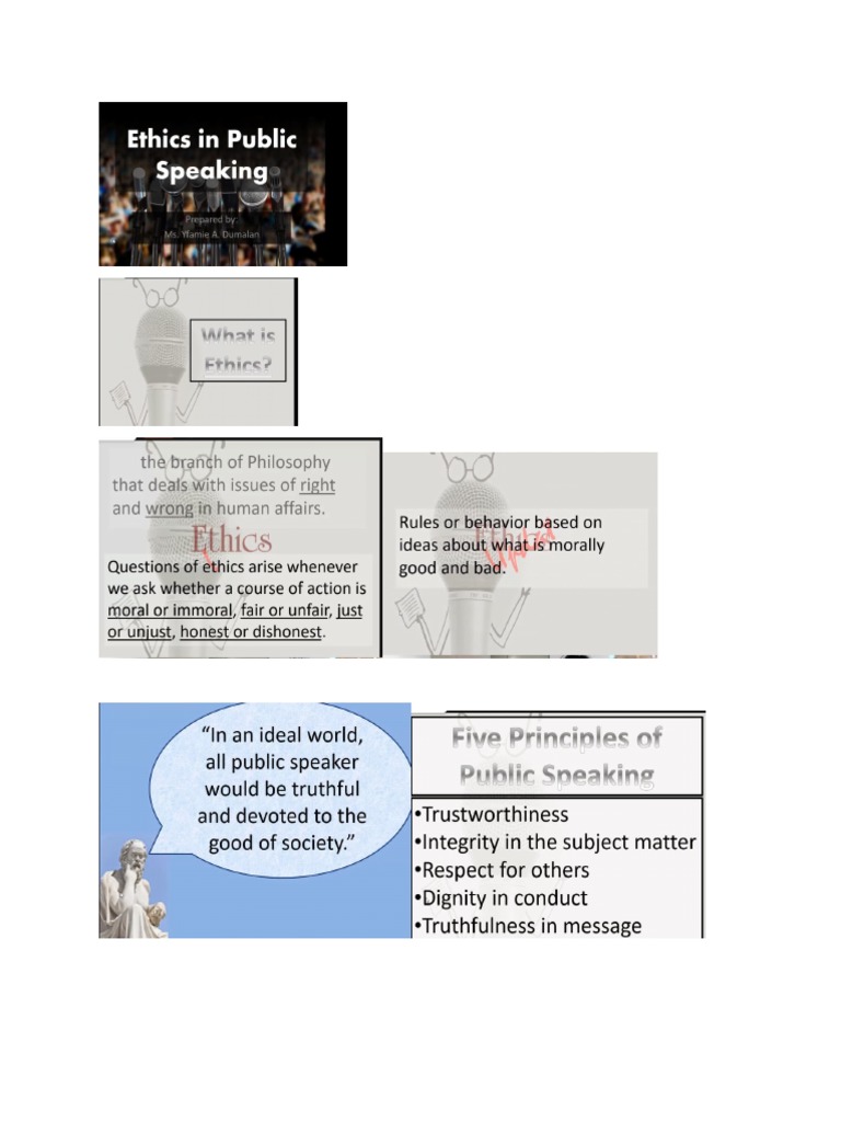 Ethics in Public Speaking | PDF