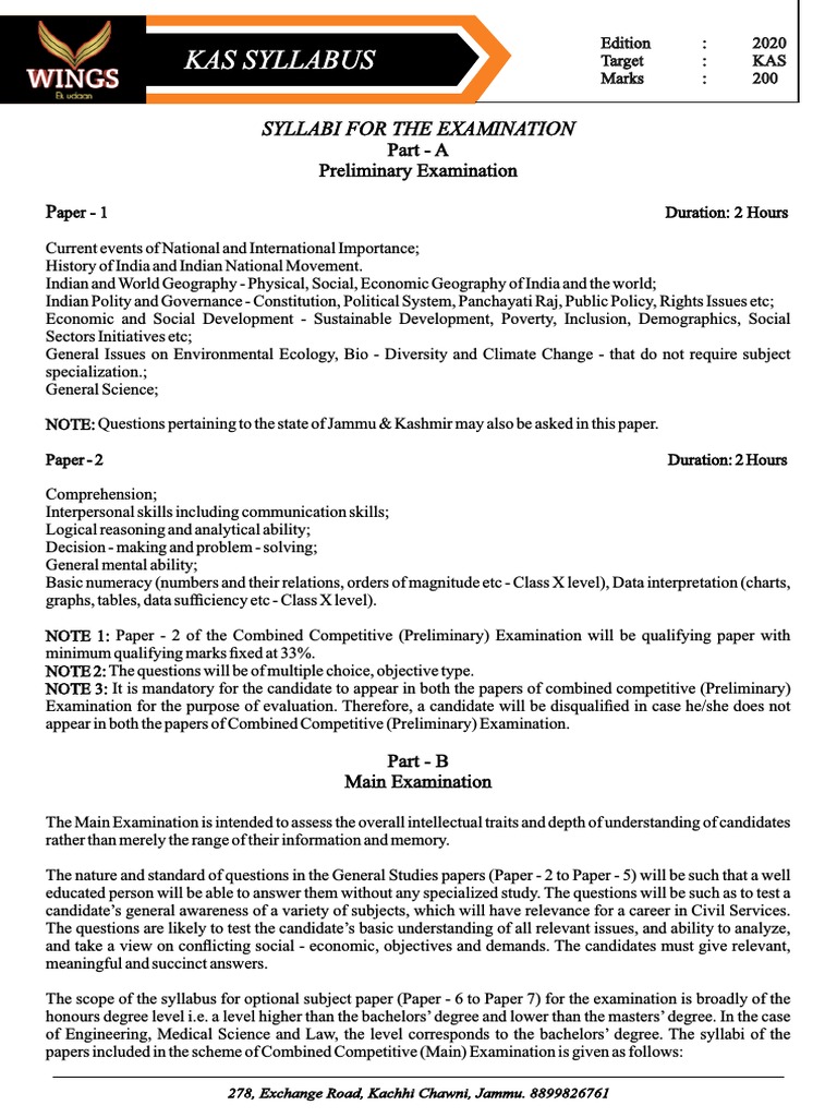 Kas Syllabus: Syllabi For The Examination | PDF | Agriculture | Value ...